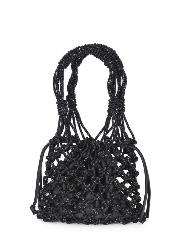 Pinko Micro Rhinestones Embellished Small Shoulder Bag - Black
