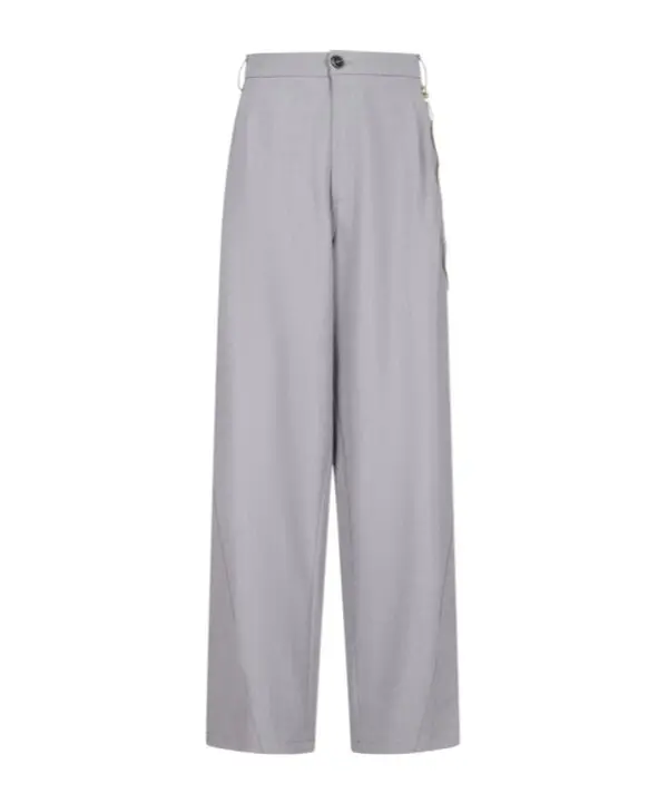 DARKPARK Chain Detailed Straight Leg Trousers - Gray
