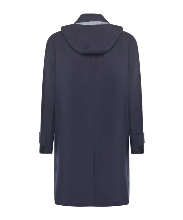 Eleventy Hooded Wool Coat - Black