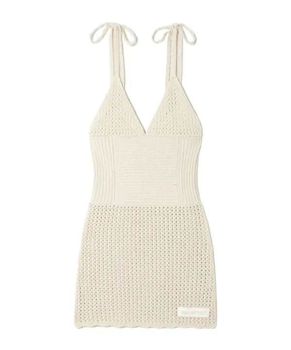 Attico Crochet Tie-strap Dress - Off White