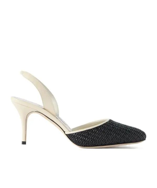 Manolo Blahnik Casam 70 Slack-heeled Sandals - Black/white
