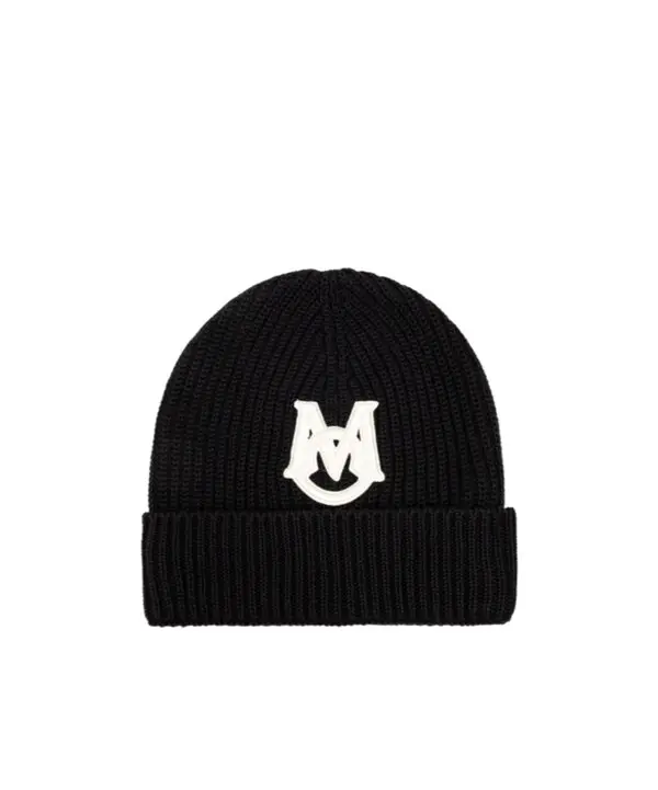 Moncler Embroidered Monogram Beanie - Black
