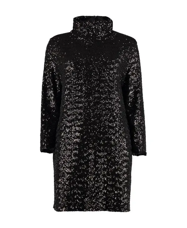 Fabiana Filippi Sequin Embellished High-neck Mini Dress