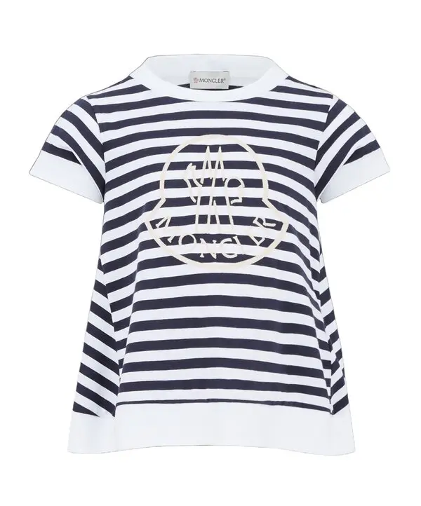 Moncler Logo-embroidered Striped Crewneck T-shirt - White