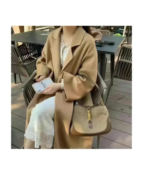 Max Mara Lapel Belted Long Sleeve Coat - Brown