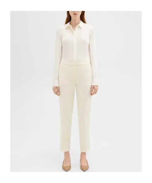 Theory Treeca Pull-on Tailored Pants - White