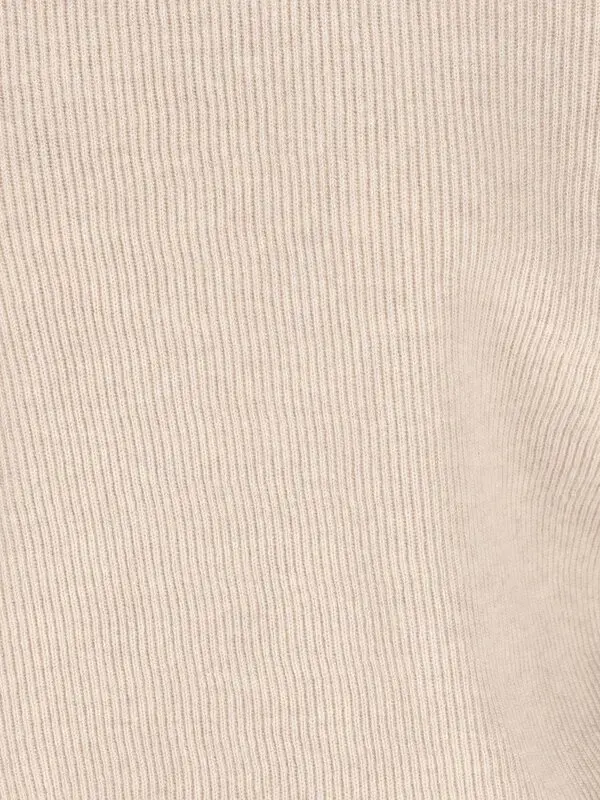Brunello Cucinelli Crewneck Ribbed Knit Sweater - Nude
