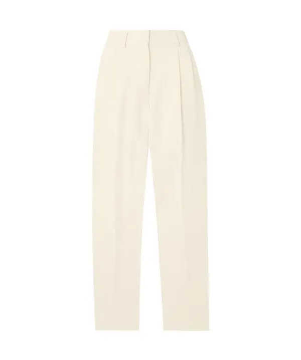 BLAZÉ MILANO Pleated Straight-leg Pants - White