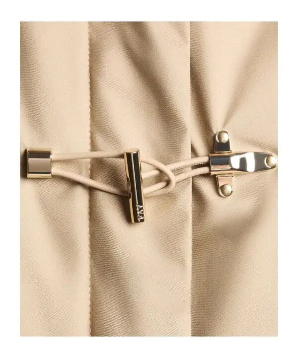 FAY Technical Gabardine Toggle Hooded Coat - Beige