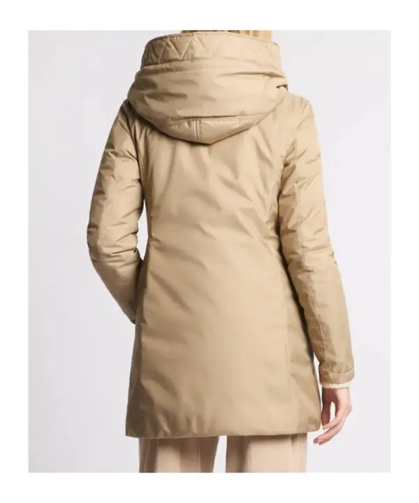 FAY Technical Gabardine Toggle Hooded Coat - Beige