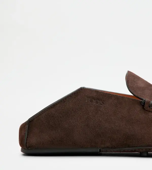 TOD'S Gommino Suede Slip-on Loafers - Brown