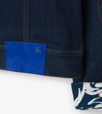 Burberry Logo Patch Buttoned Denim Jacket - Blue