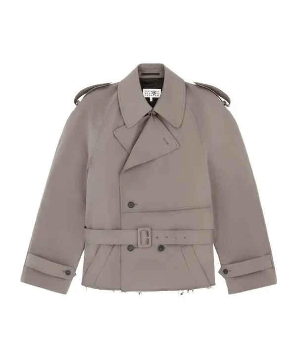 MAISON MARGIELA Double Breasted Trench Jacket - Gray