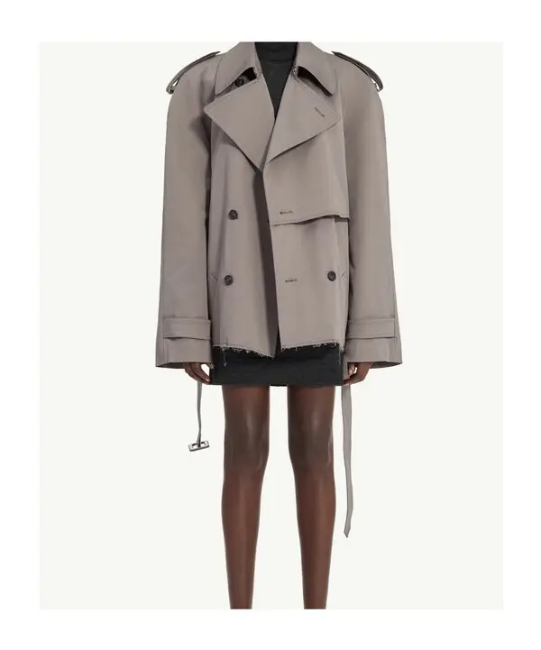 MAISON MARGIELA Double Breasted Trench Jacket - Gray