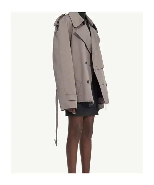 MAISON MARGIELA Double Breasted Trench Jacket - Gray