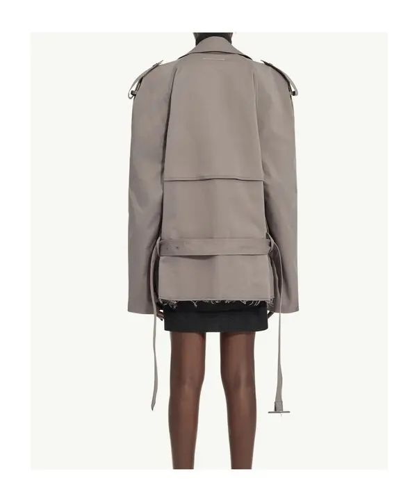 MAISON MARGIELA Double Breasted Trench Jacket - Gray