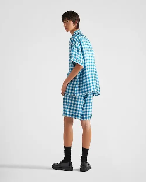 Prada Gingham Check Shorts