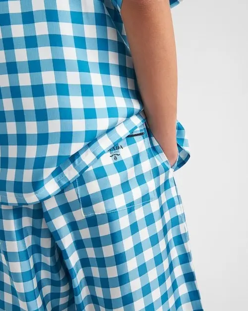 Prada Gingham Check Shorts
