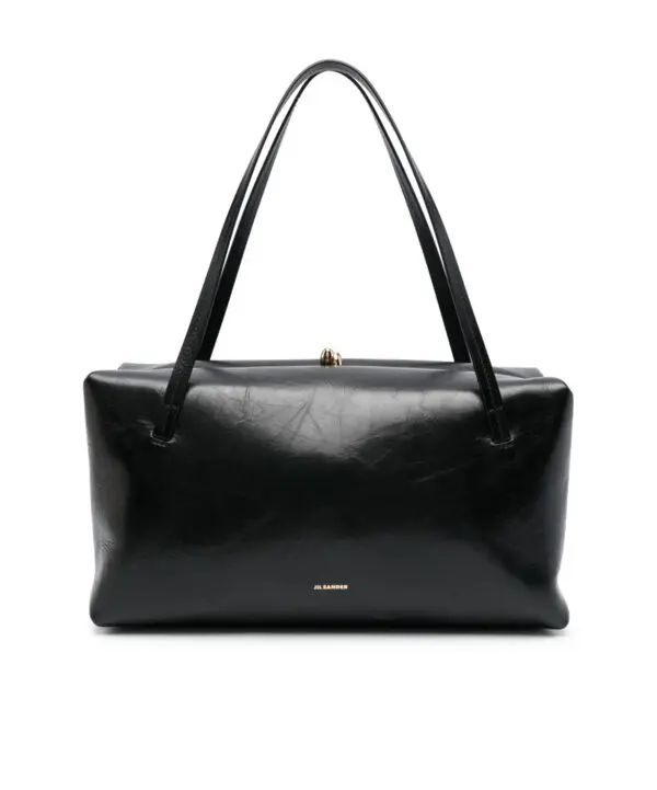 JIL SANDER Logo Printed Tote Bag - Black