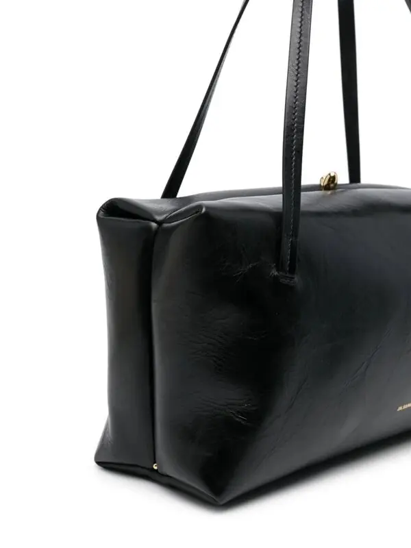 JIL SANDER Logo Printed Tote Bag - Black
