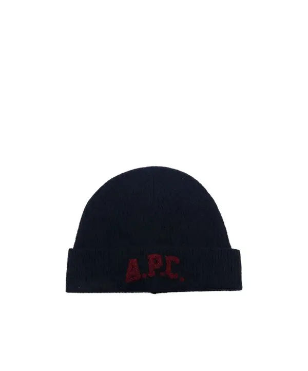 A.p.c. Embroidered Logo Beanie - Blue