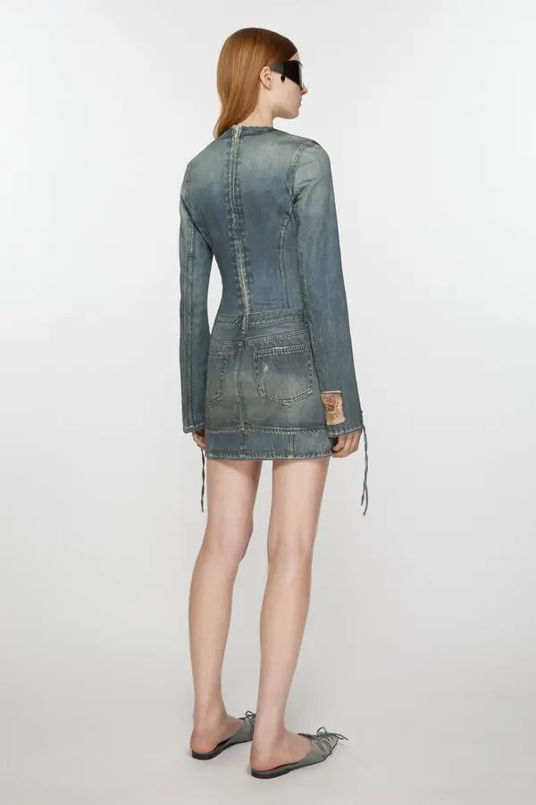 Acne Studios Lace-up Denim Mini Dress