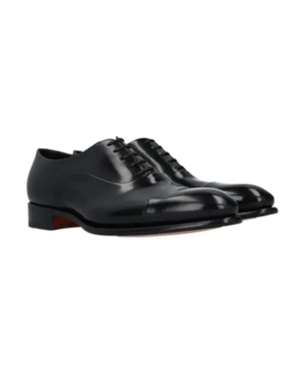 Santoni Round Toe Cap Toe Oxfords