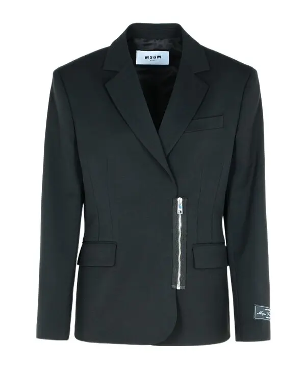 MSGM Logo Patch Zipped Blazer