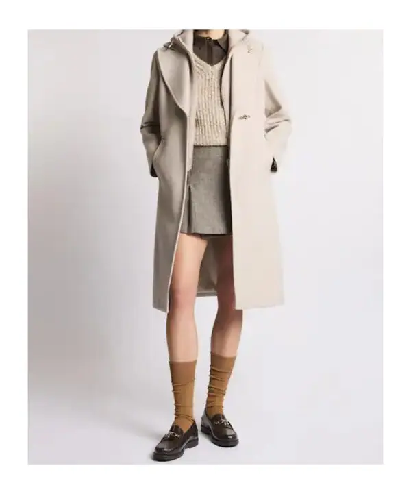FAY Double Wool Jersey Coat - Light Brown