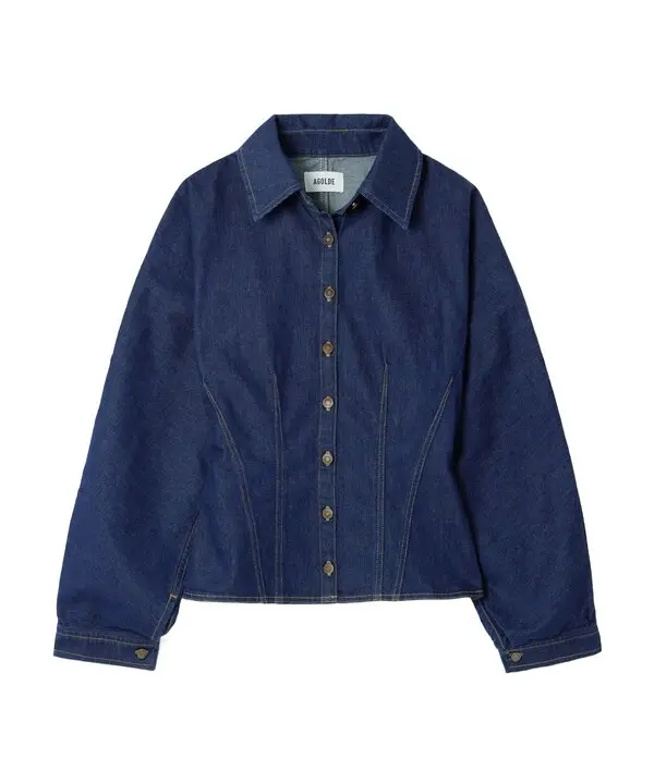 AGOLDE Devon Buttoned Denim Shirt - Dark Denim