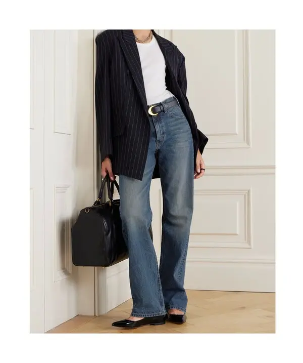 NILI LOTAN Mitchell Denim Trousers With Belt Loops