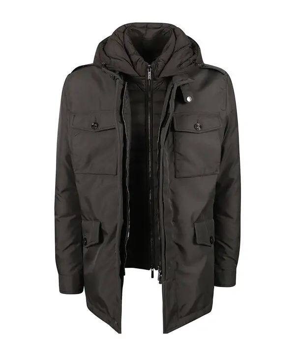 MOORER Hooded Jacket - Black