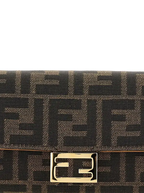Fendi Continental Logo Plaque Chained Wallet