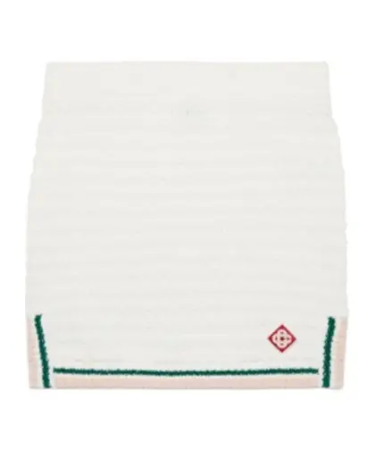 Casablanca Embellished Bouclé Mini Skirt - White