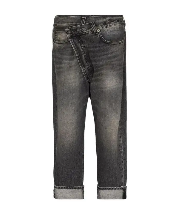 R13 Crossover Cropped Jeans - Black