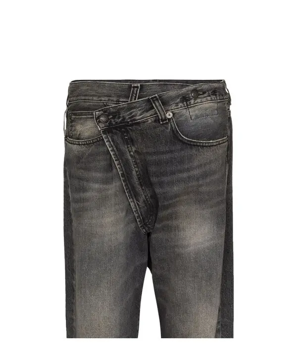 R13 Crossover Cropped Jeans - Black