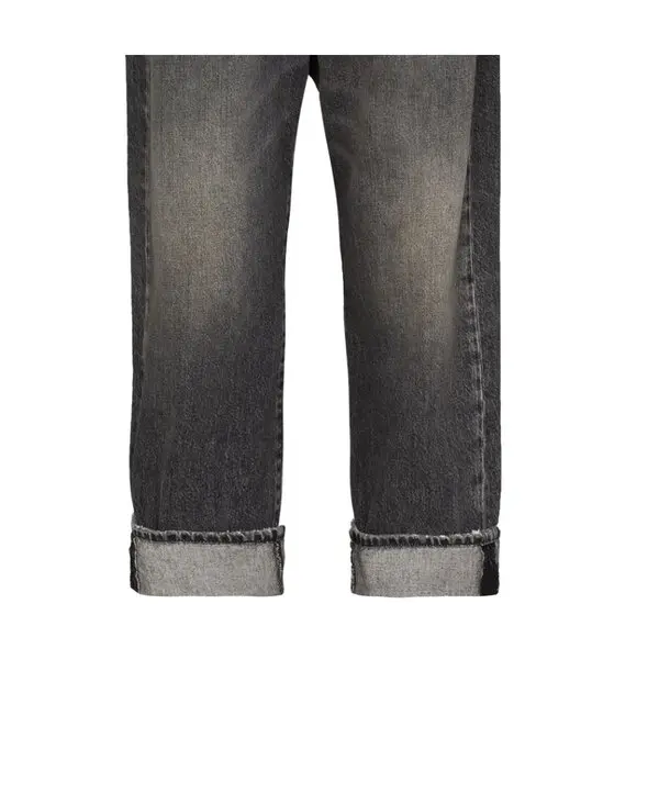 R13 Crossover Cropped Jeans - Black
