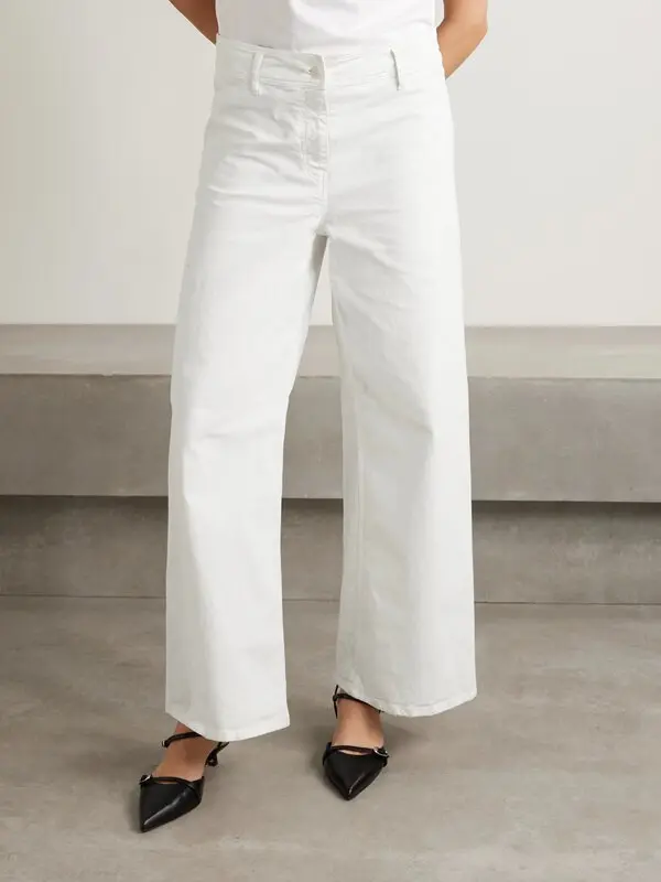 NILI LOTAN Megan High-waist Wide-leg Trousers - White