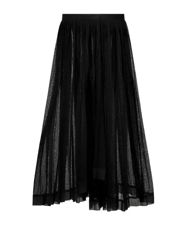 Dior Asymmetric Wrap Skirt With Horn Cut Details - Black