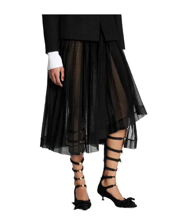 Dior Asymmetric Wrap Skirt With Horn Cut Details