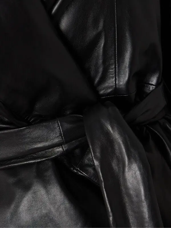 Nour Hammour Cora Belted Leather Jacket