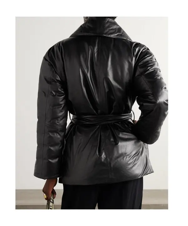 Nour Hammour Cora Belted Leather Jacket