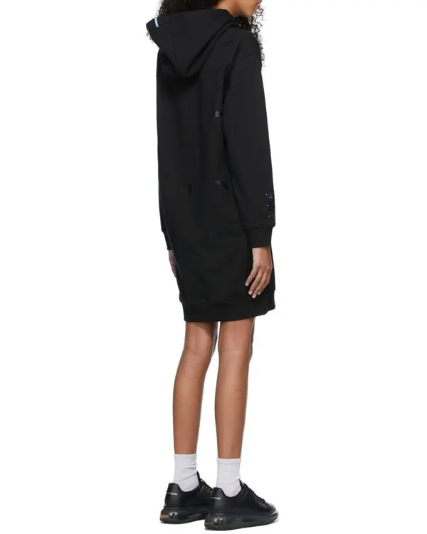 Alexander McQueen Logo Print Hooded Dress