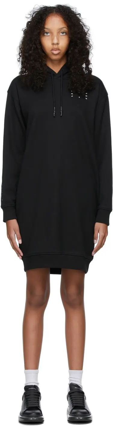 Alexander McQueen Logo Print Hooded Dress