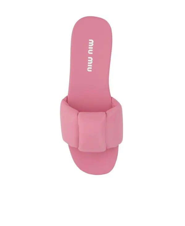 Miu Miu Padded Slip-on Sandals With Bow Detailing
