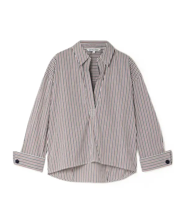 Veronica Beard Draymond Striped Poplin Shirt
