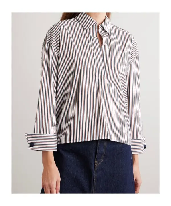 Veronica Beard Draymond Striped Poplin Shirt