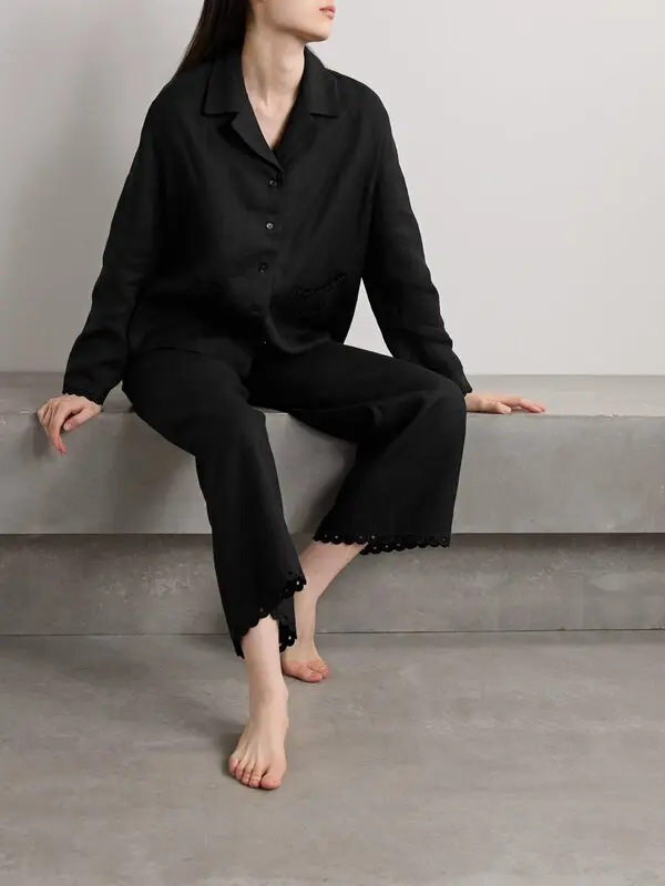 Sleeper Sofia Embroidered Linen Shirt