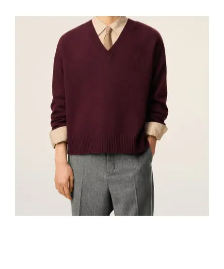AMI Paris V-neck Knitted Jumper