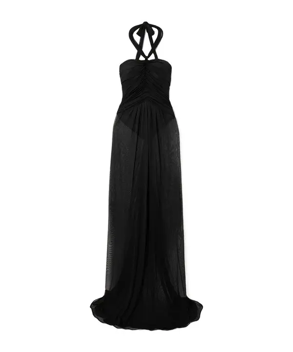 Dolce & Gabbana Organza Maxi Dress - Black